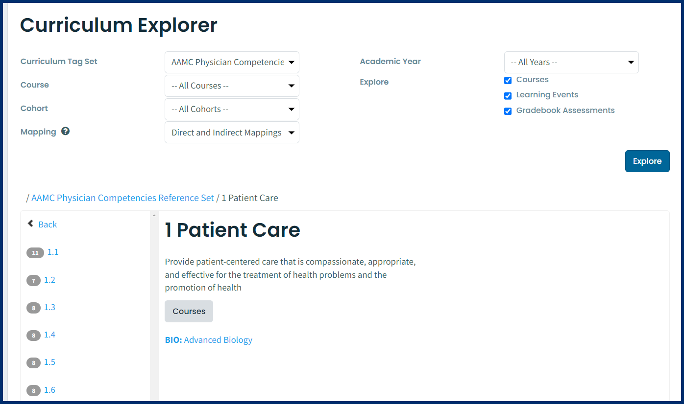 Curriculum Explorer